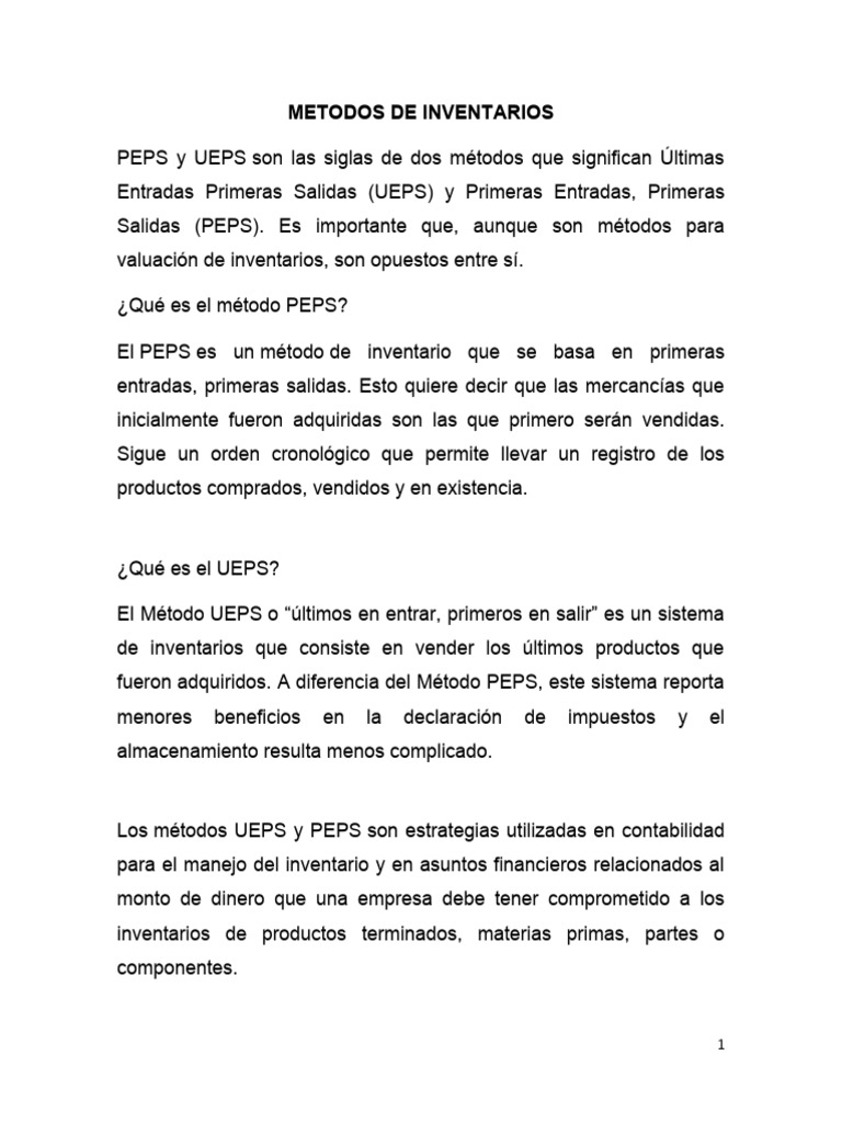 Teoría de Peps y Ueps | PDF | Contabilidad | Impuestos