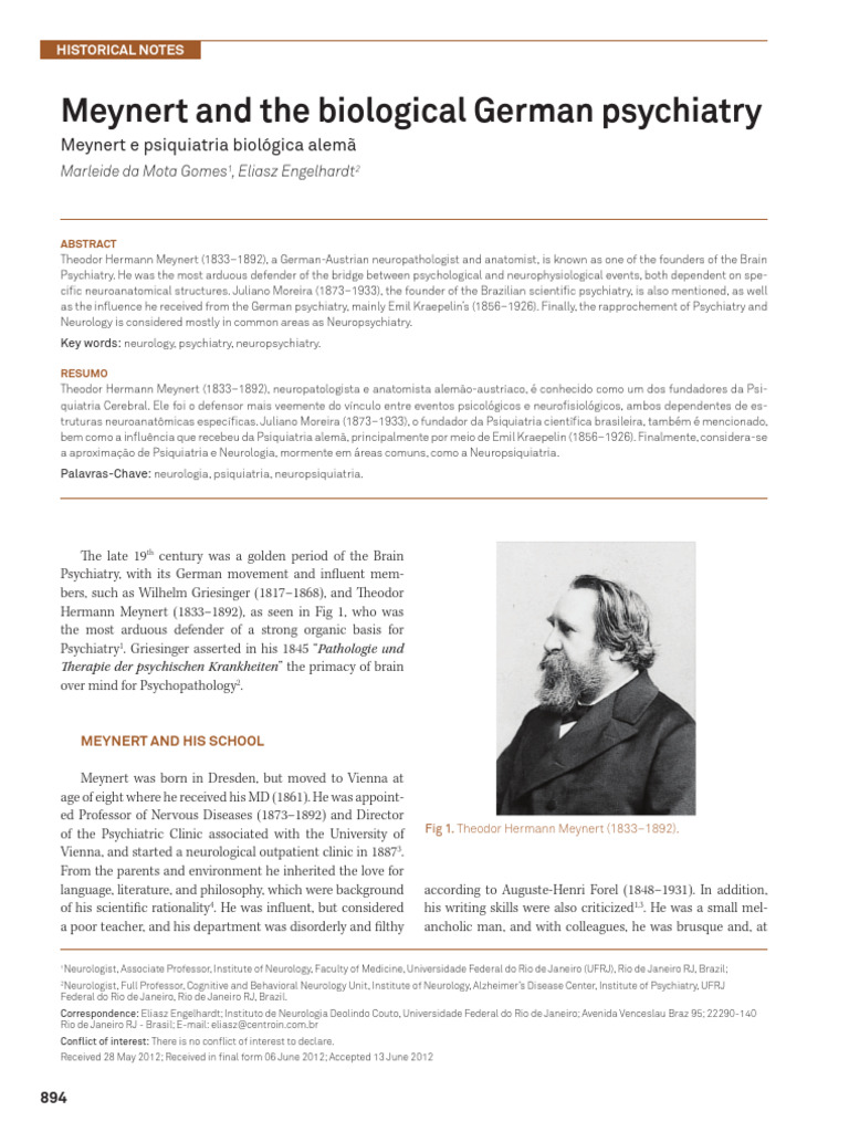 Xmeynert and The Biological German Psychiatry | PDF | Cerebral Cortex ...