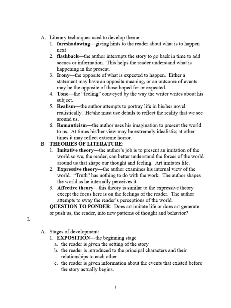 Literary Techniques and Theories Explained | PDF | Narration | Cognition