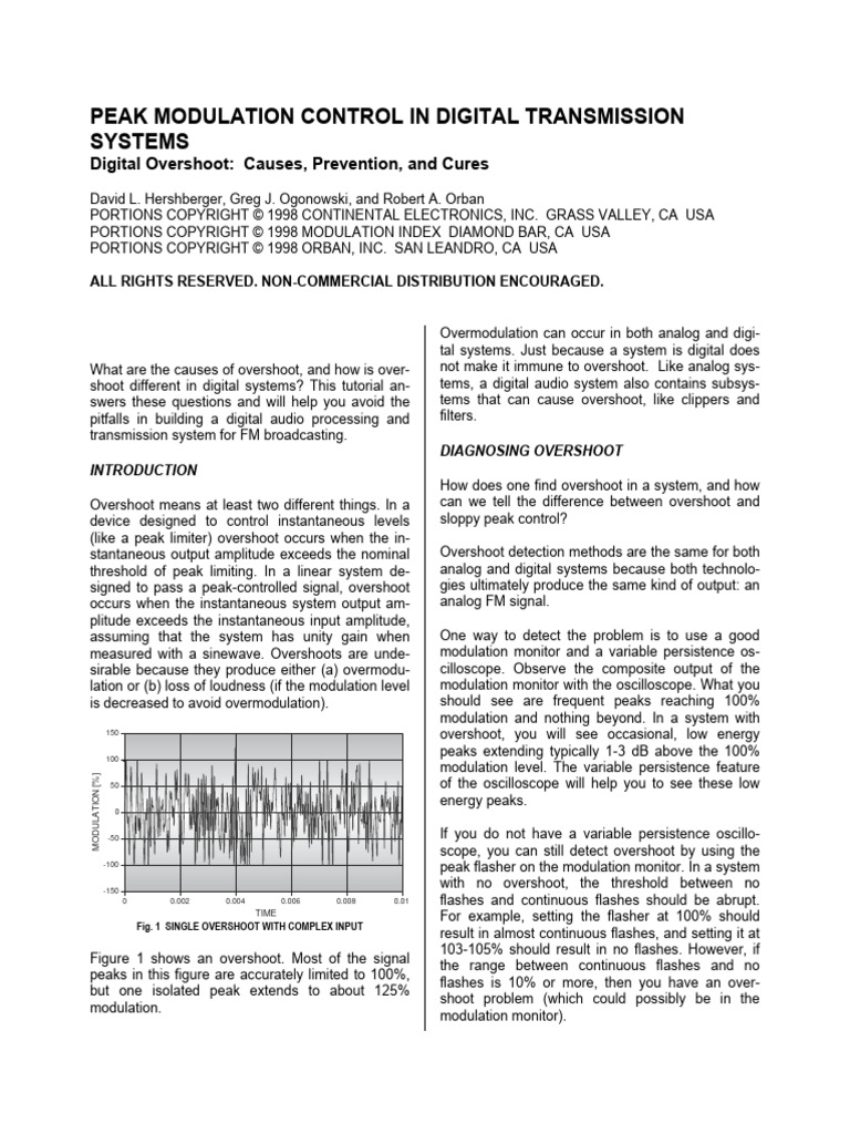 Peak Modulation Control in Digital Transmission Systems | PDF ...