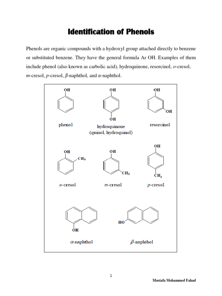 Identification of Phenols | PDF | Hydroxide | Chemical Reactions