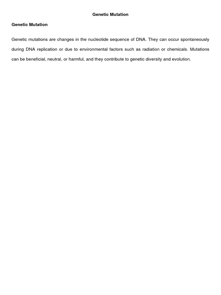 Genetic Mutation | PDF
