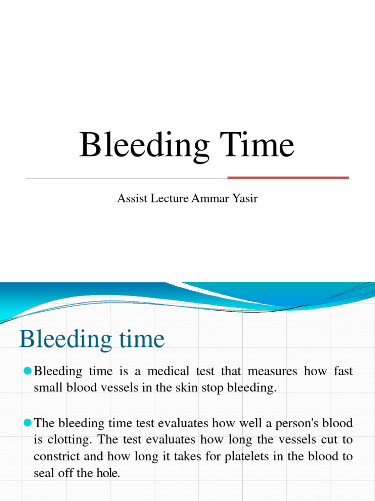 Bleeding Time | PDF