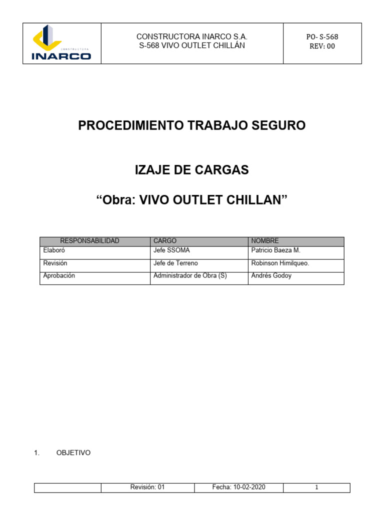 Plan de Izaje Obra (Camión Pluma) | PDF | Seguridad y salud ocupacional ...
