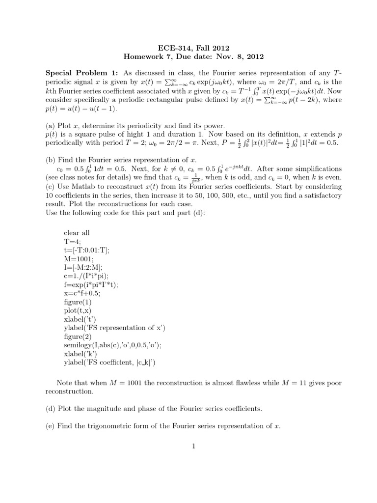 hw7 Sol-1 | PDF | Mathematics | Digital Signal Processing