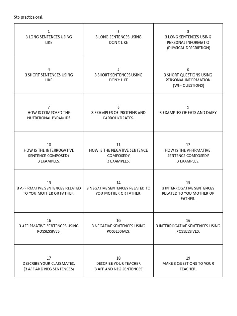 Oral Practice Activities for English Learners | PDF