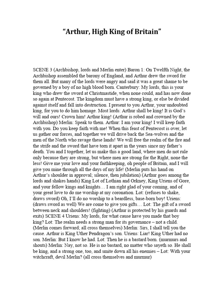 Arthur's Coronation and Challenges | PDF