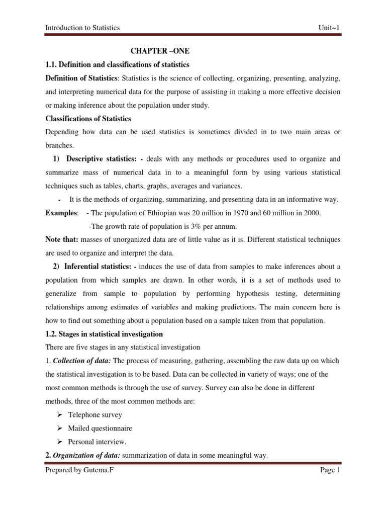 Stat CH 1 Lec Note - 231109 - 164005 | PDF | Statistics | Level Of ...
