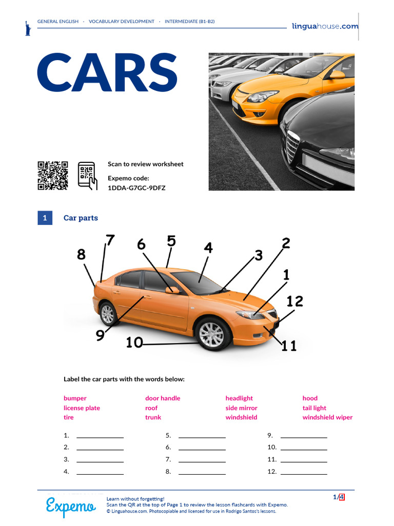 Car Vocabulary for Intermediate Learners | PDF | Car | Transport