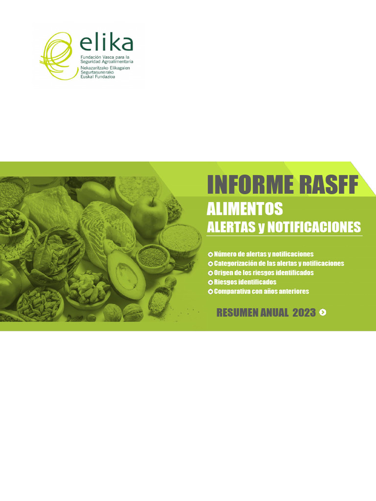 Resumen Anual - Rasff Alimentos - 2023 | PDF | Toxicología