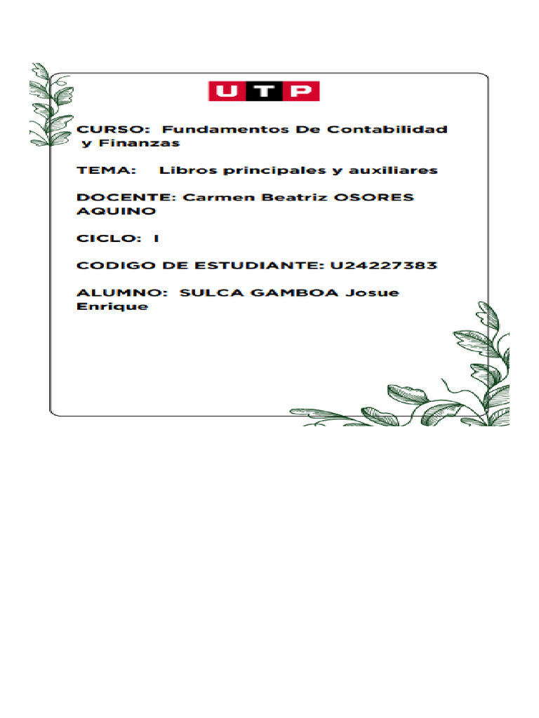 LOS LIBROS PRINCIPALES | PDF | Contabilidad | Negocios económicos