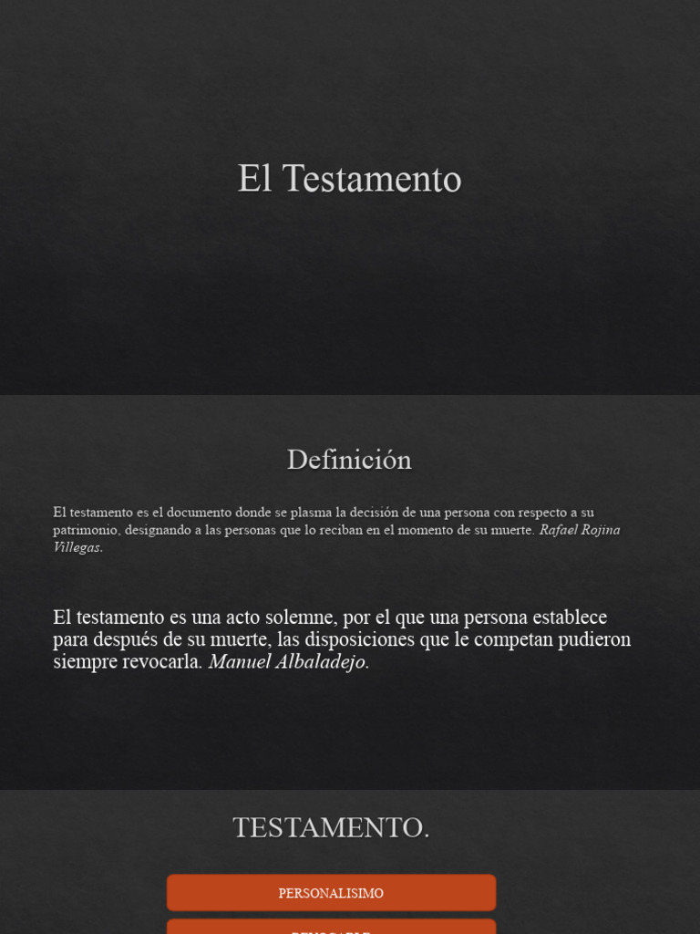 El Testamento | PDF | Voluntad y testamento | Cónsul (representante)
