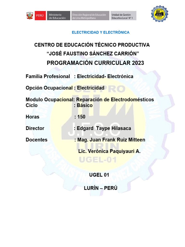 04.programacion de Electrodomesticos 2023 | PDF | Evaluación | Iniciativa empresarial