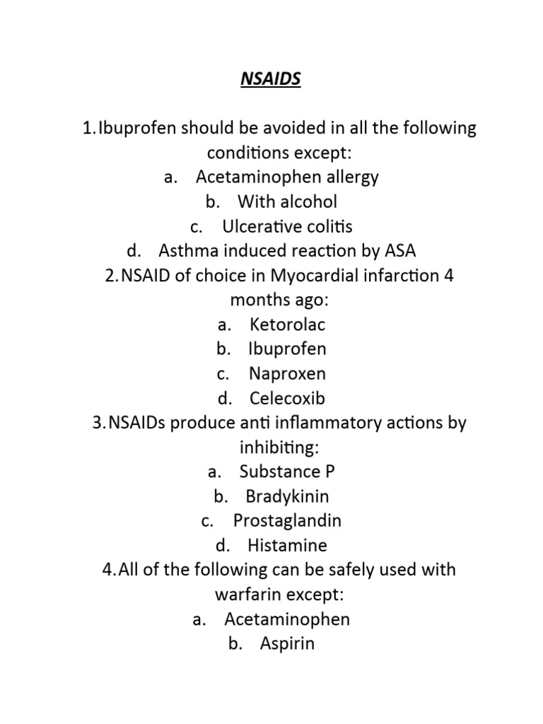 NSAID Use: Guidelines and Precautions | PDF