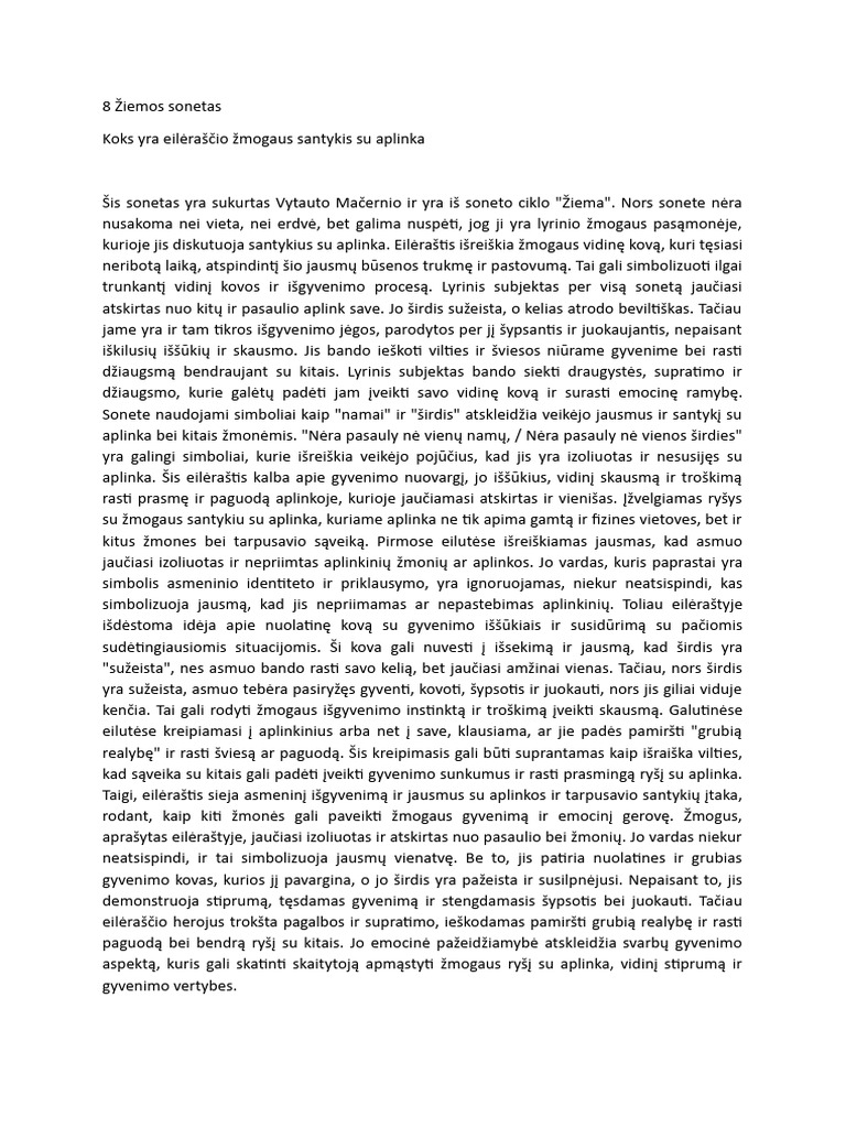 Macernis Ziemos Sonetas | PDF