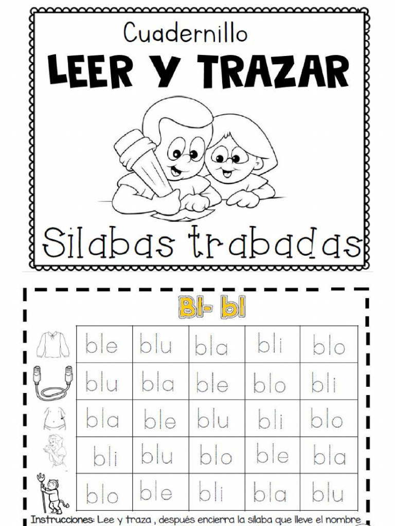 Cuaderno para Leer y Trazas Especial Silabas Trabadas | PDF