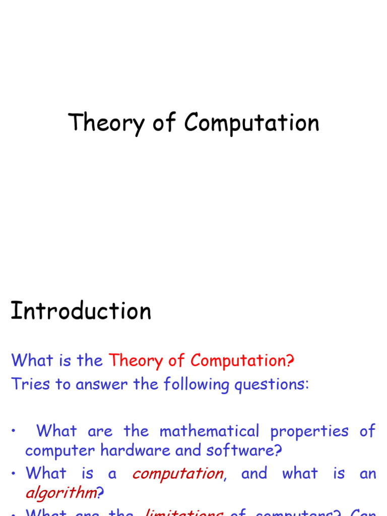 Introduction | PDF | Computational Complexity Theory | Automata Theory