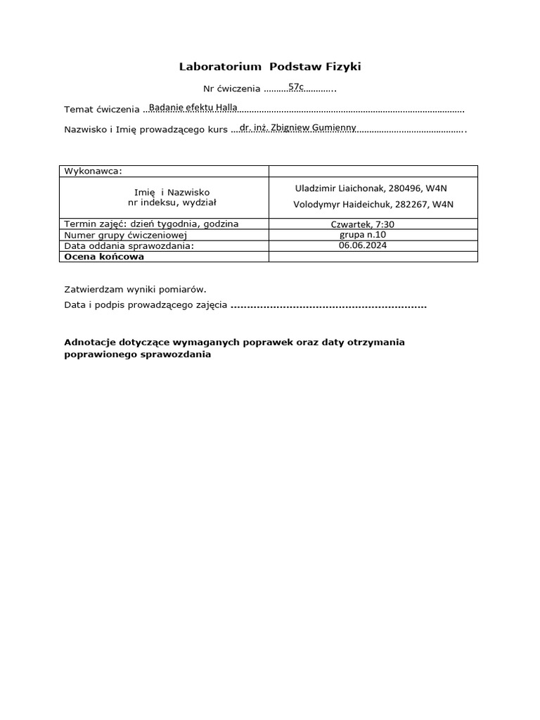 Fizyka Laboratorium 57c | PDF