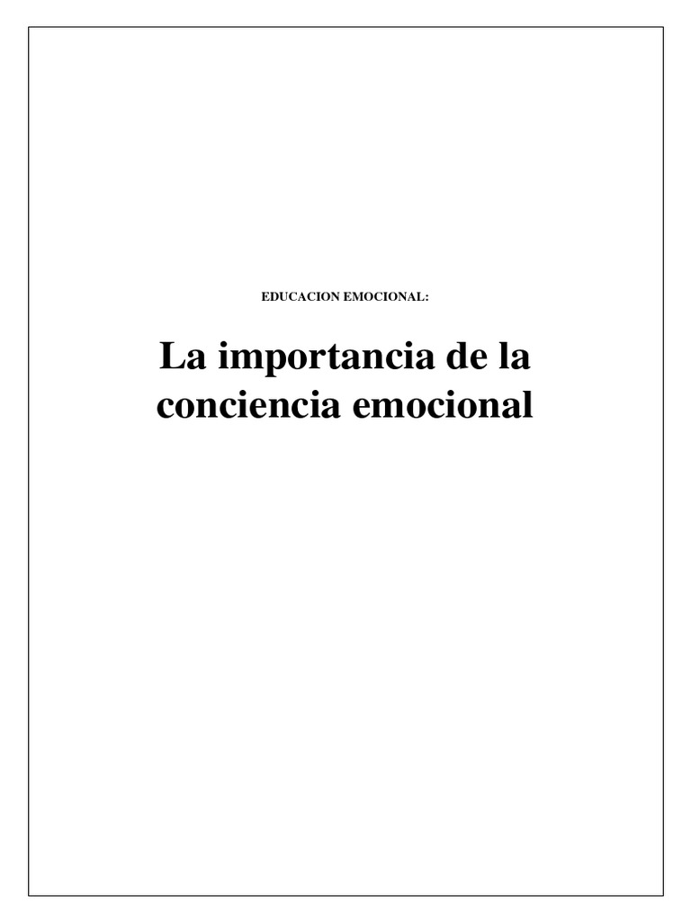 Conciencia Emocional y su Impacto | PDF | Las emociones | Inteligencia ...