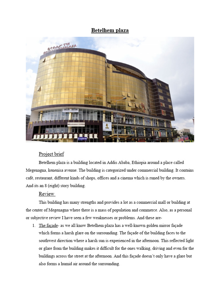 Betelhem Plaza Review: Strengths & Weaknesses | PDF | Art
