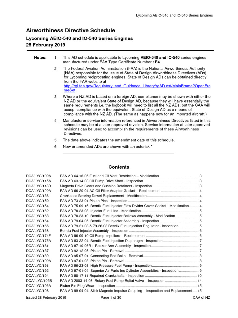 Lycoming 1E4 | PDF | Pump | Piston