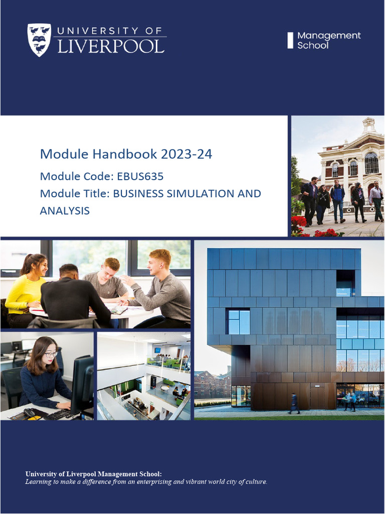 Ebus635 Business Simulation and Analysis Module Handbook 2023-24 | PDF | Strategic Management ...