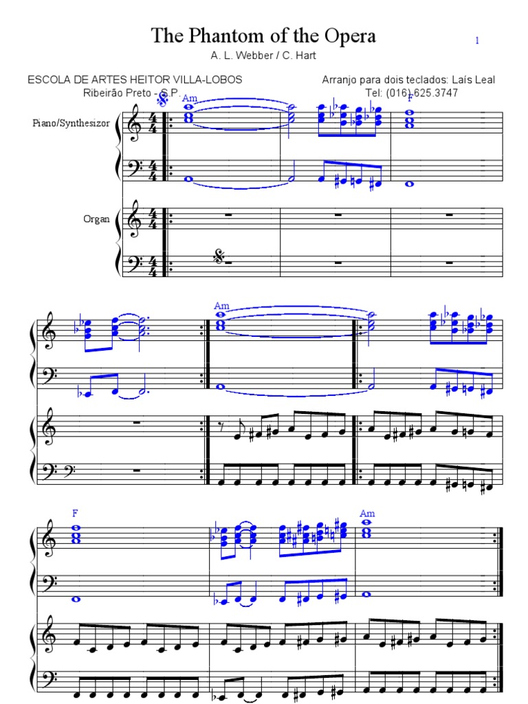 Phantom of The Opera Sheet Music | PDF | Loisirs