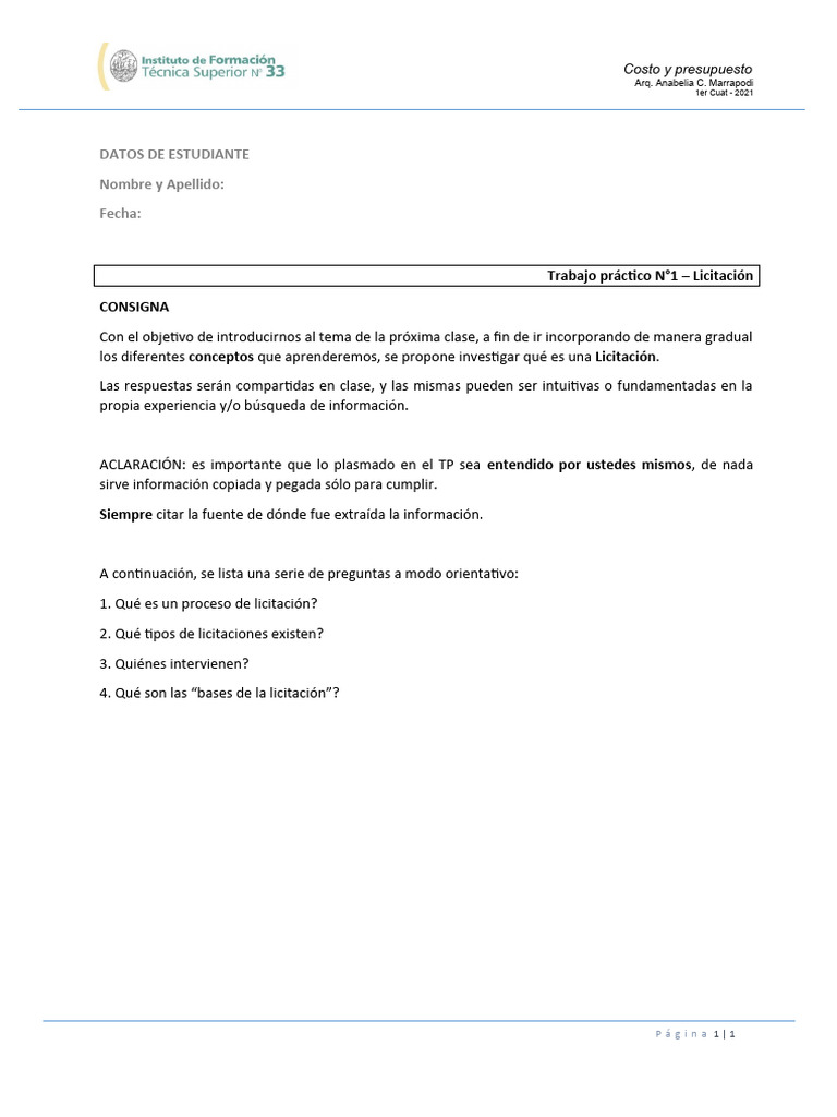 TP 1 Consigna | PDF