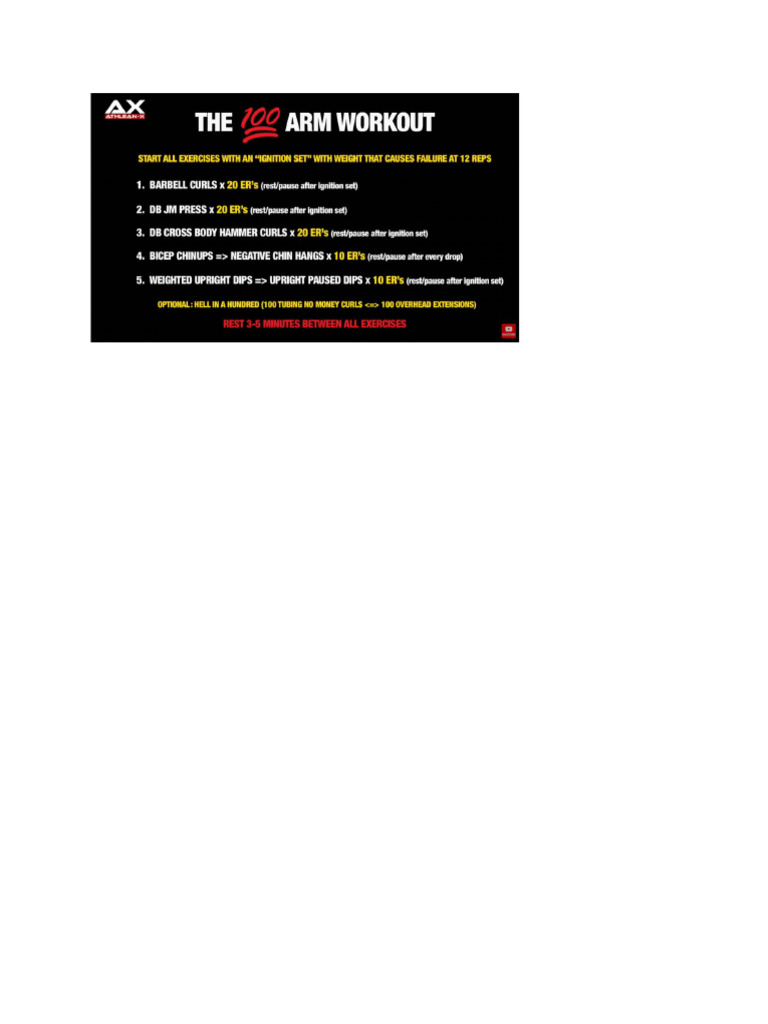 AX 100 Arm Workout | PDF