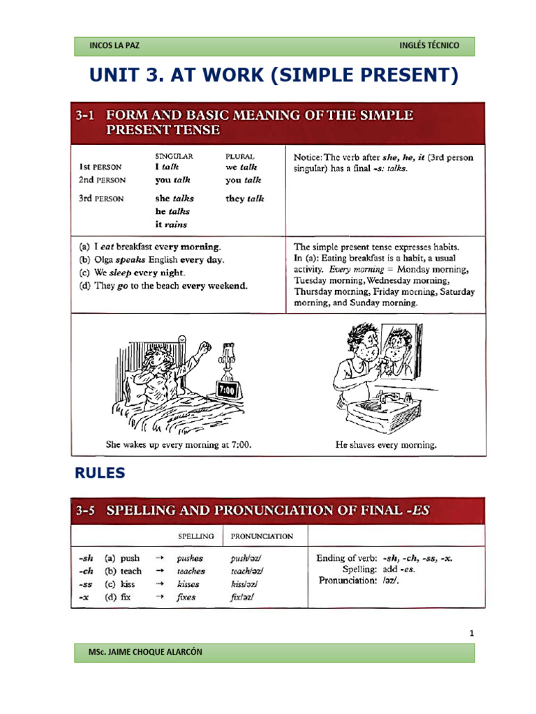 Reglas del Presente Simple en Inglés | PDF | Estudios de idiomas extranjeros | Informática