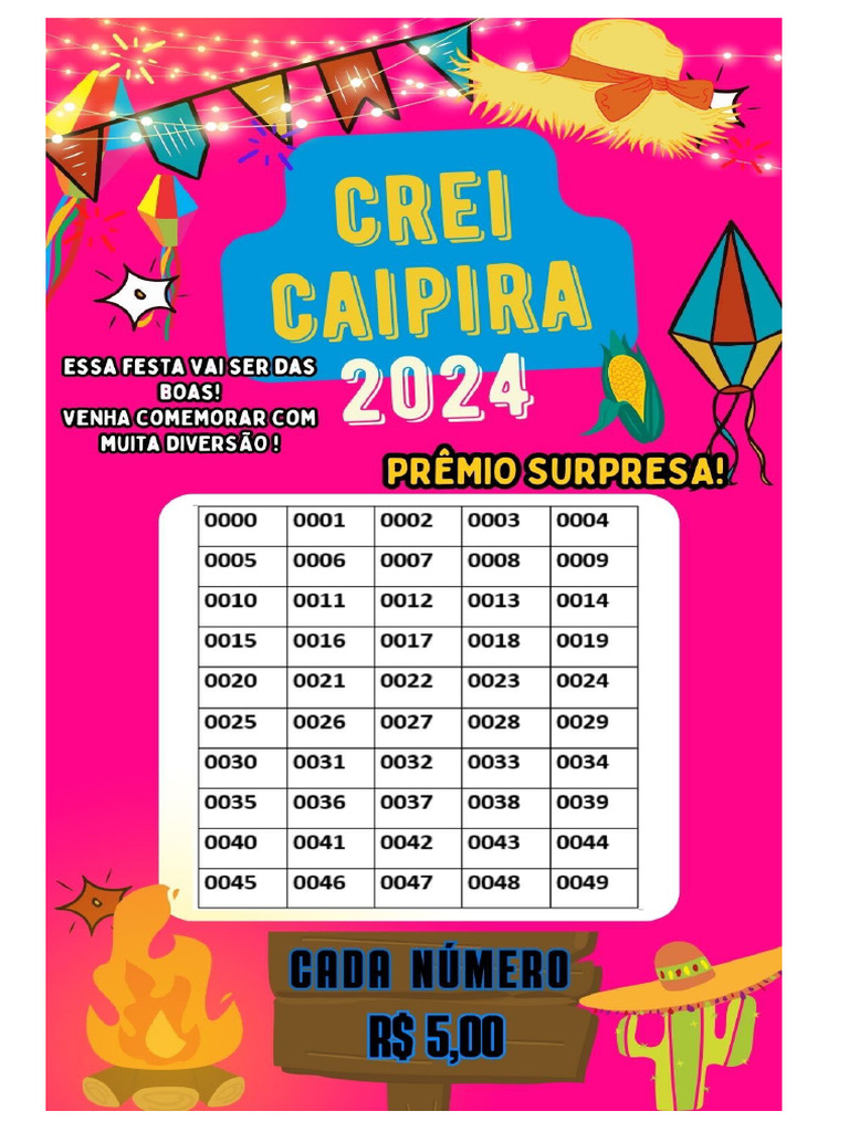 rifas festa de junina 2024 | PDF