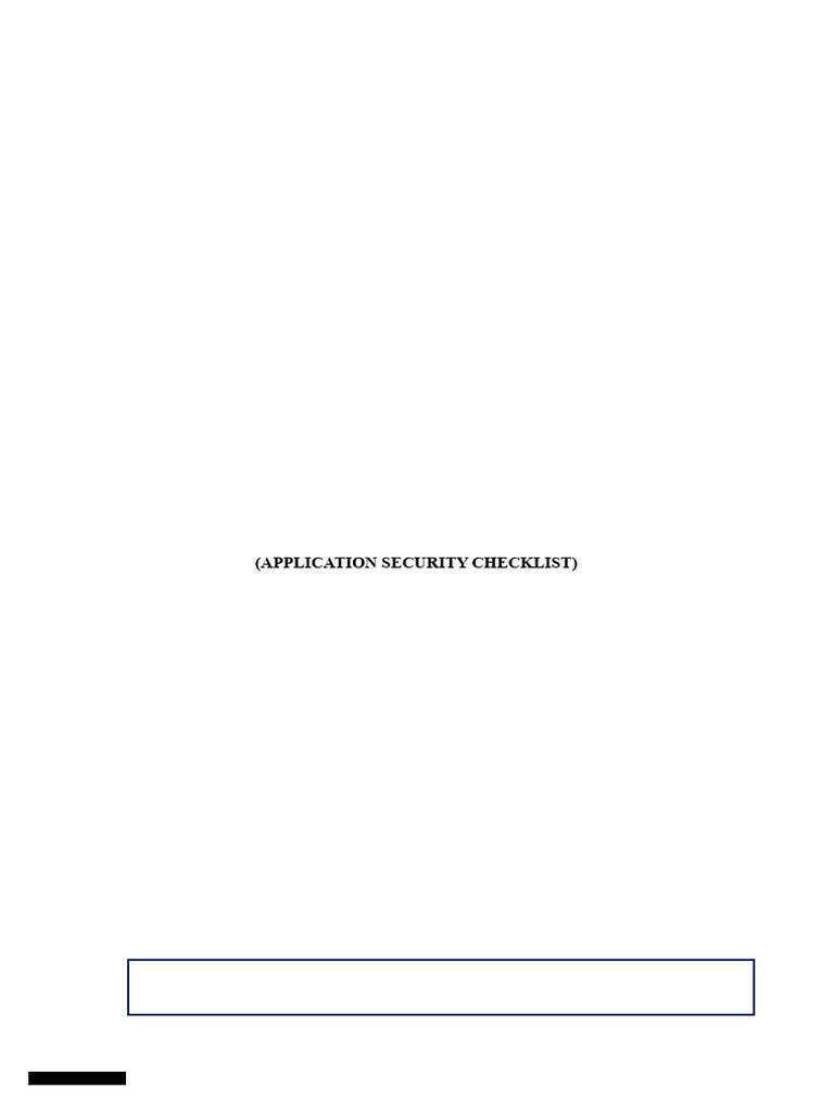 Application Security Checklist (1) | Download Free PDF | Security ...