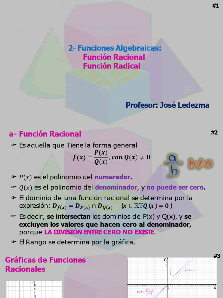Funciones Algebraicas | PDF | Función (Matemáticas) | Número Real