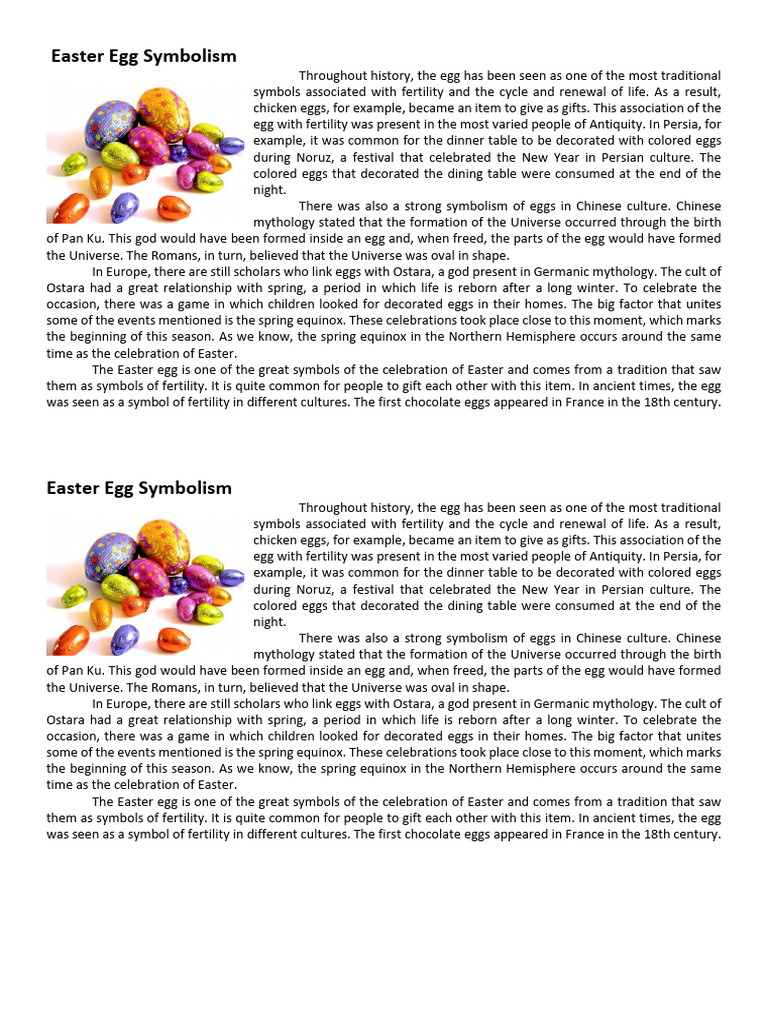 Easter Egg Symbolism | PDF | Easter Egg | Easter