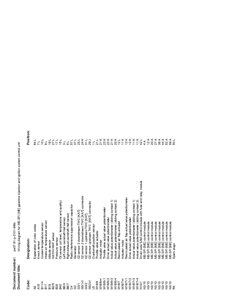 Wiring Diagram ME-SFI M271 R171 Sheet 2 | PDF | Ignition System ...