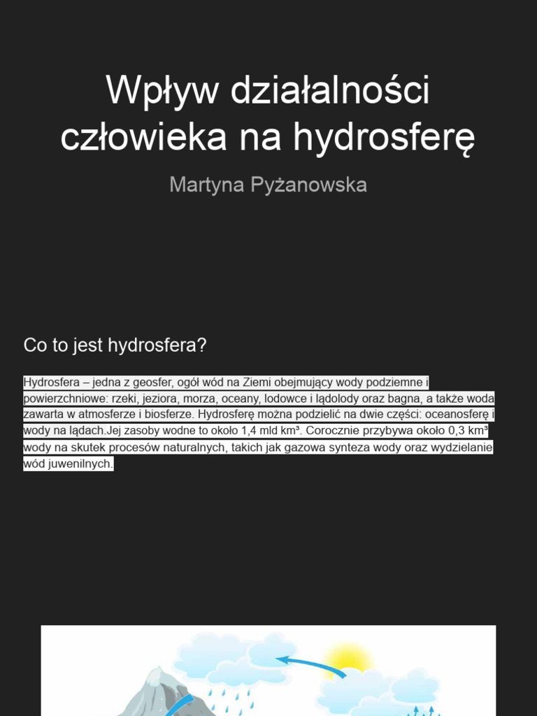 Prezentacja Hydrosfera | PDF