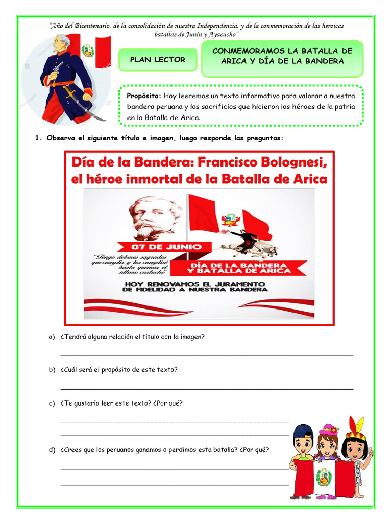 Ficha-juev-pl-conmemoramos La Batalla de Arica y Día de La Bandera ...