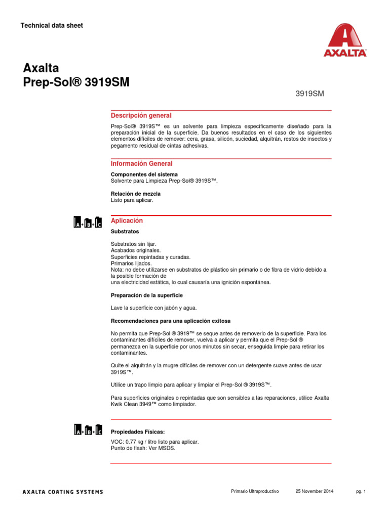 3919SM - Prepsol - Hoja Tecnica | PDF
