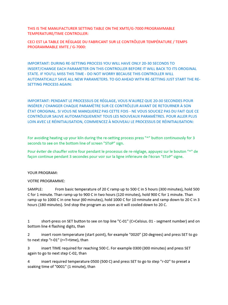 XMTG 7000 Simple Programming Example | PDF