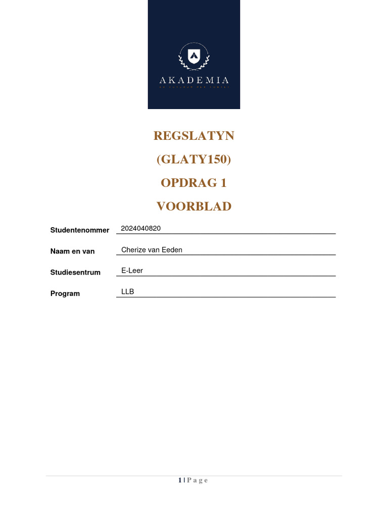 Regslatyn Opdrag | PDF