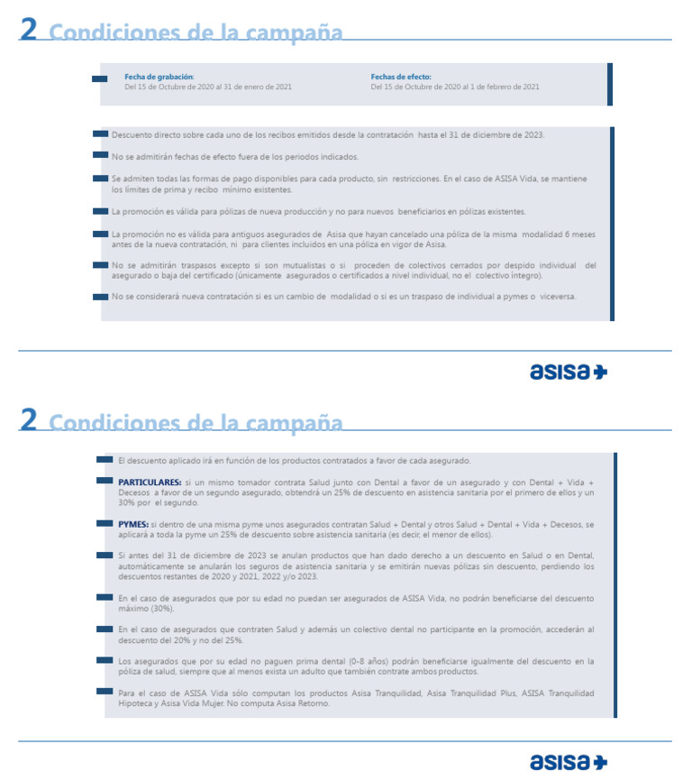 Descuentos ASISA para Decesos y Salud | PDF | Póliza de seguros | Pequeñas y medianas empresas