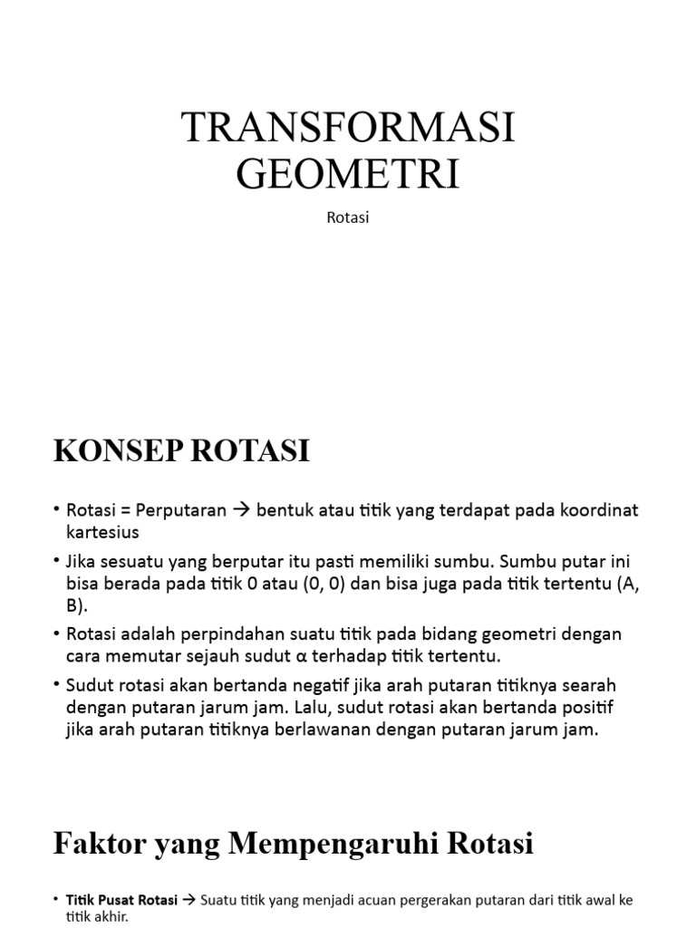 Transformasi Geometri (Rotasi) | PDF