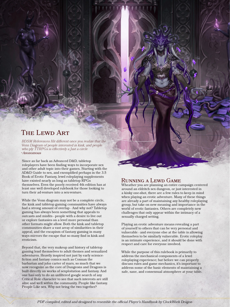 Sex Dungeons & Dragons Core Rules | PDF | Tabletop Role Playing Game | Dungeons & Dragons