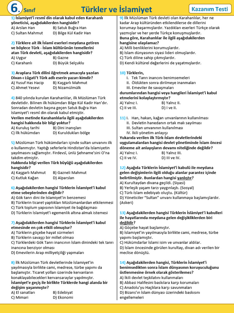 623 Türkler Ve İslamiyet KT | PDF