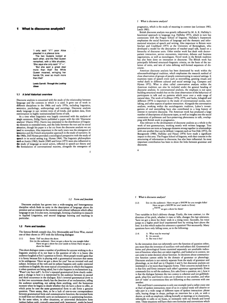 M.mccaRTHY - Discourse Analysis For Language Teachers (1991) | PDF ...
