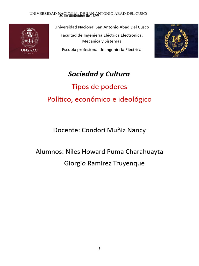 Tipos de Poder en la Sociedad | PDF | Legislatura | Ciencias Políticas