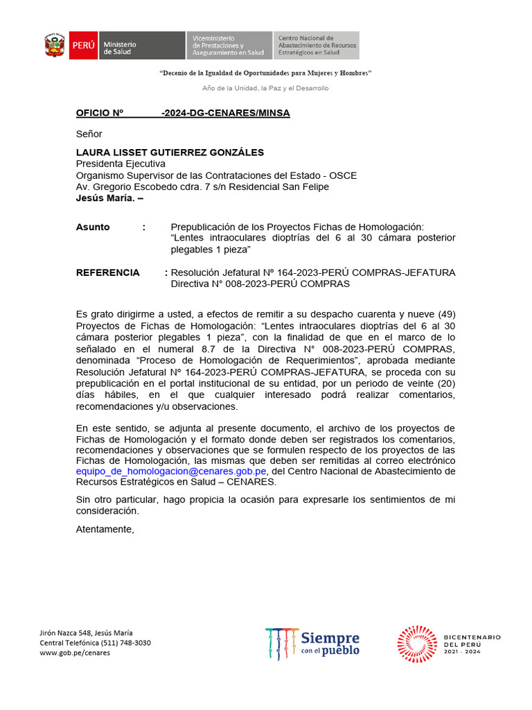 2- OFICIO PREPUBLICACION OSCE | Descargar gratis PDF | Gobierno