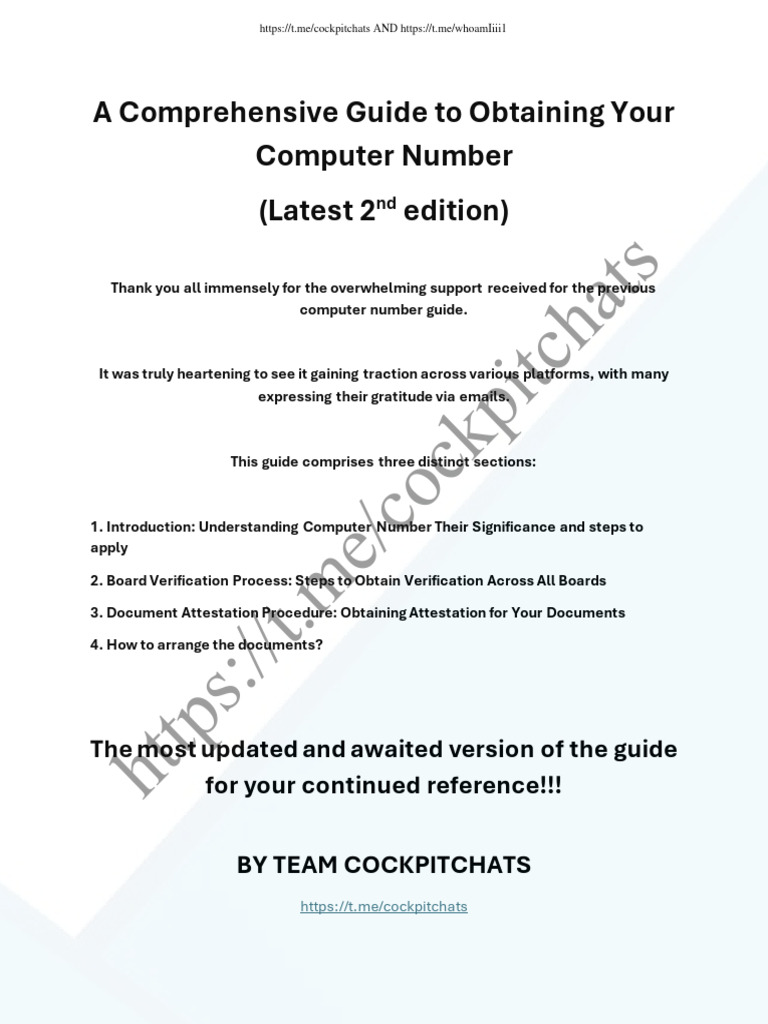 Computer Number Guide for CPL Candidates | PDF | Notary Public
