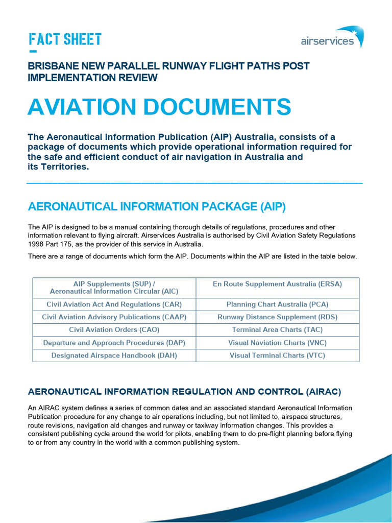 Aviation Documents: Aeronautical Information Package (Aip) | PDF ...