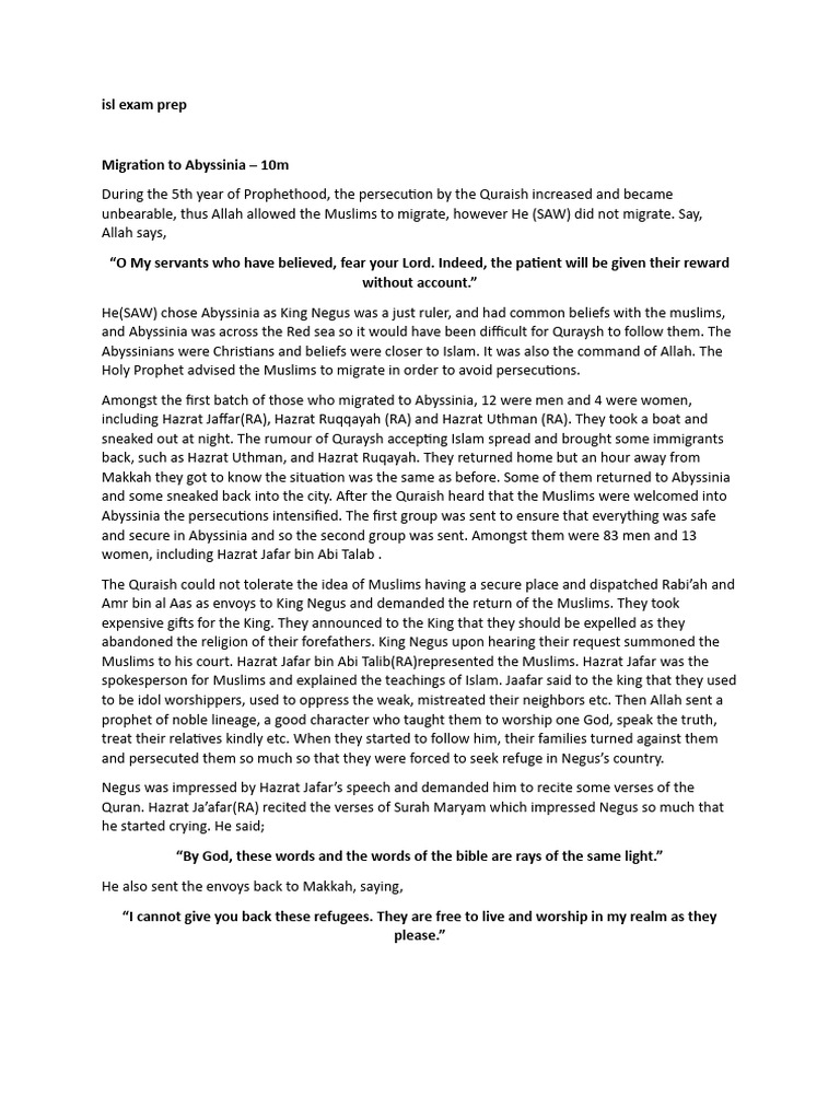 Isl Exam Prep | PDF | Muhammad | Mecca